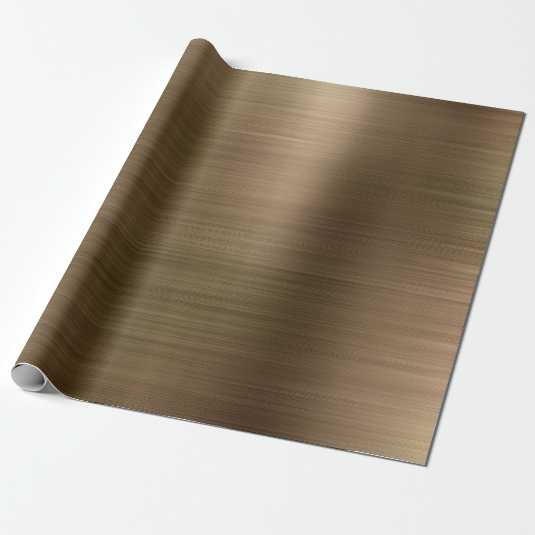 Brushed Metal Gold Wrapping Paper | Zazzle
