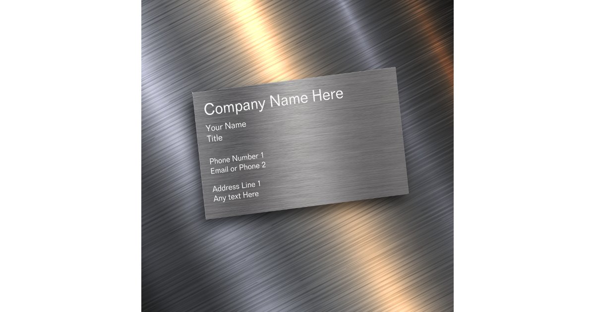 Brushed Metal Look Automotive Business Card Magnet | Zazzle