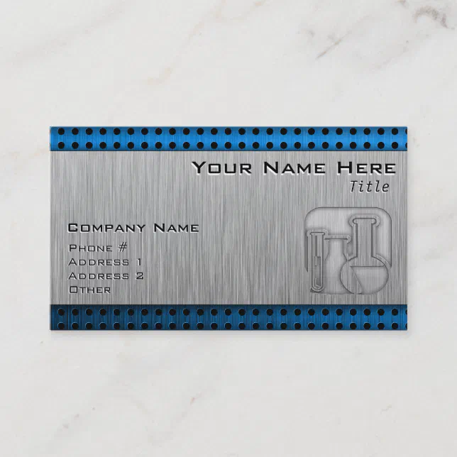 Brushed Metal-look Chemistry Business Card | Zazzle