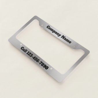 Brushed Metal Look Create Your Own Marketing License Plate Frame | Zazzle