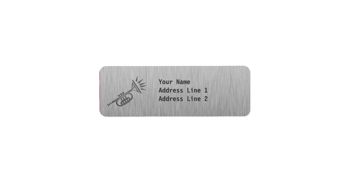 Brushed metal-look Trumpet Label | Zazzle