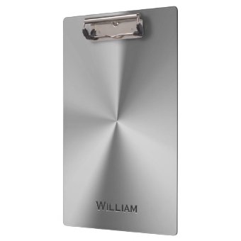 Brushed metal personalized name clipboard | Zazzle