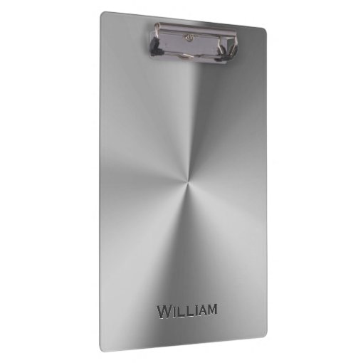 Brushed metal personalized name clipboard | Zazzle