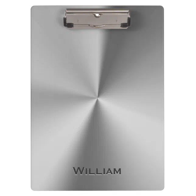 Brushed metal personalized name clipboard | Zazzle