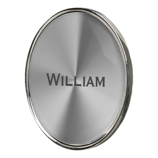 Brushed metal personalized name golf ball marker | Zazzle