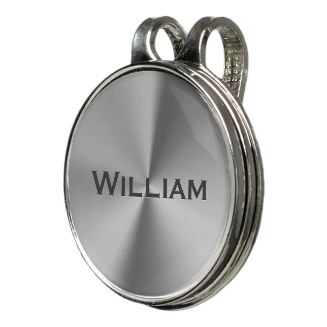 Brushed metal personalized name golf hat clip | Zazzle