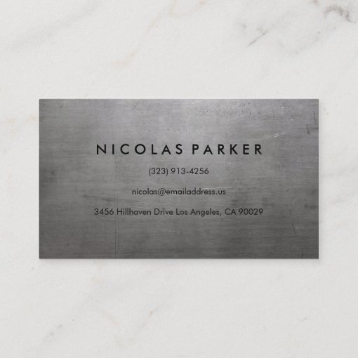 Brushed Metal Texture Business Card | Zazzle