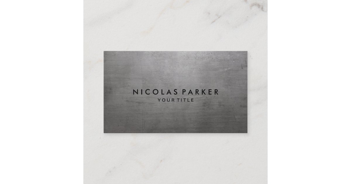 Brushed Metal Texture Business Card | Zazzle