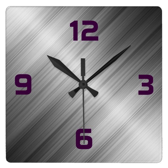 Brushed Metal Texture Square Wall Clock | Zazzle.com