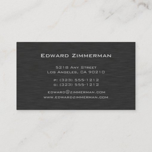 Brushed Metal: Titanium Textured Business Card | Zazzle