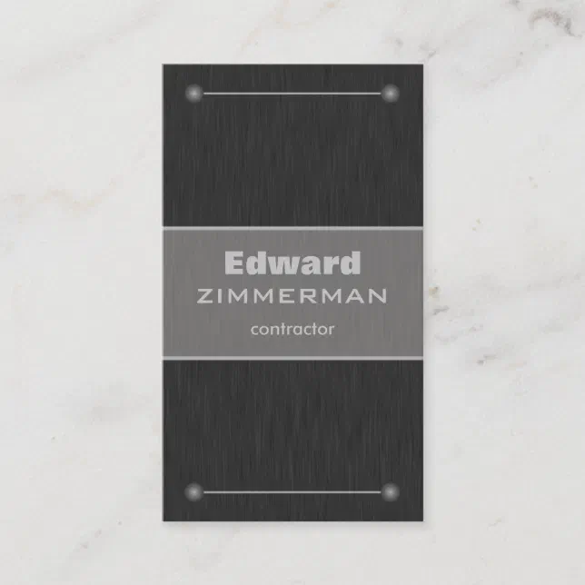 Brushed Metal: Titanium Textured Business Card | Zazzle
