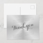 Brushed Metal Wedding Thank you Postcard | Zazzle