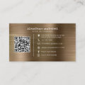 Brushed Metallic Gold Company Logo QR Code Business Card | Zazzle