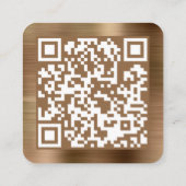 Brushed Metallic Gold Company Logo QR Code Square Business Card | Zazzle