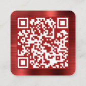 Brushed Metallic Red Company Logo QR Code Square Business Card | Zazzle