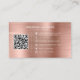 Brushed Metallic Rose Gold Company Logo QR Code Business Card | Zazzle