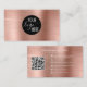 Brushed Metallic Rose Gold Company Logo QR Code Business Card | Zazzle