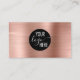 Brushed Metallic Rose Gold Company Logo QR Code Business Card | Zazzle