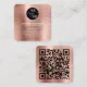 Brushed Metallic Rose Gold Company Logo QR Code Square Business Card ...