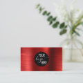 Brushed Metallic Ruby Red Company Logo QR Code Business Card | Zazzle