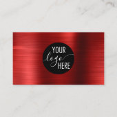 Brushed Metallic Ruby Red Company Logo QR Code Business Card | Zazzle