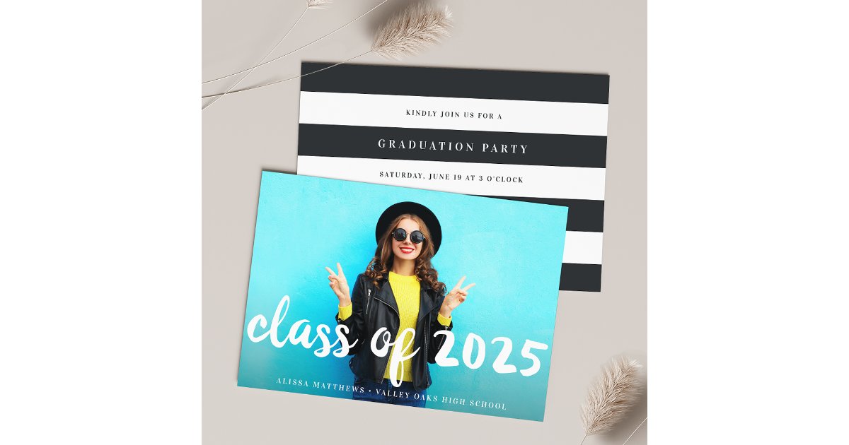 Brushed Overlay Graduation Party Invitation | Zazzle