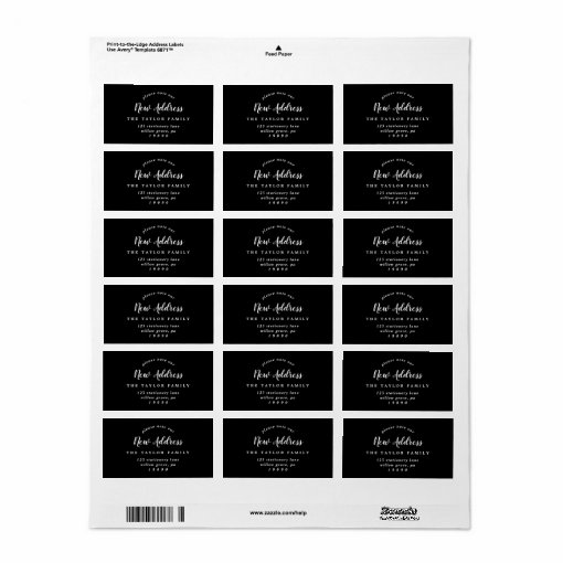 Brushed Please Note Our New Address Label | Zazzle