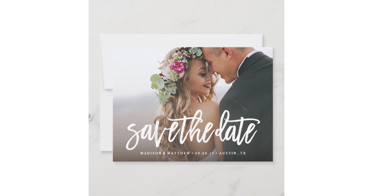 Brushed Save the Date Overlay | Zazzle