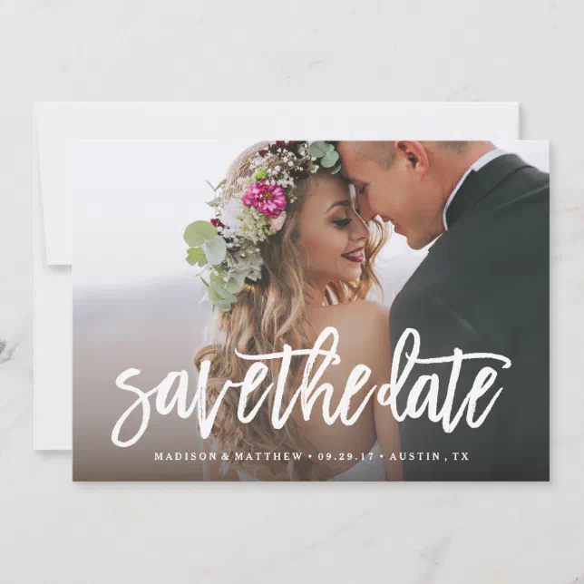 Brushed Save the Date Overlay | Zazzle