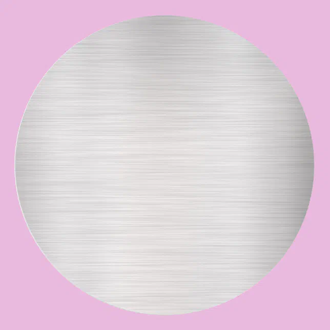 Brushed Silver Blank Template, DIY Text Art Logo Classic Round Sticker ...