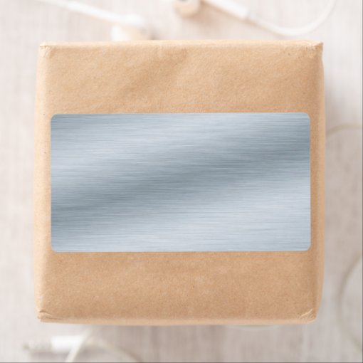 Brushed Silver Look Background Art Label | Zazzle