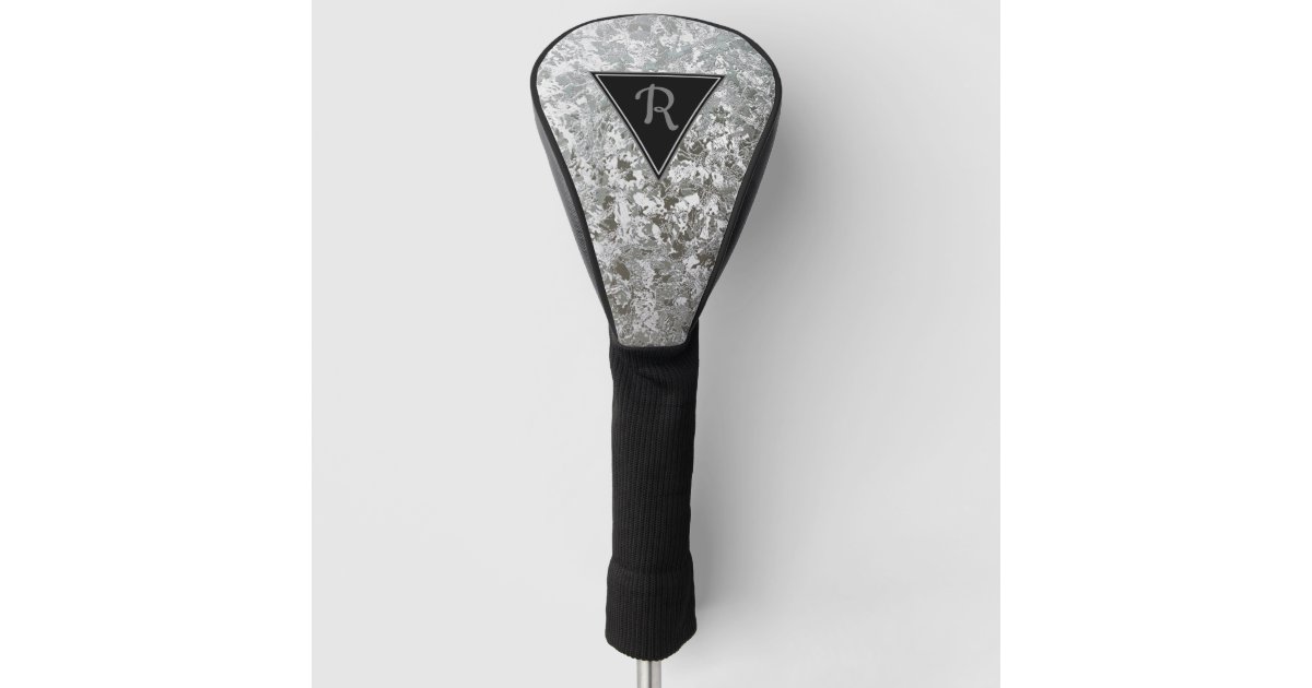 Brushed Silver Monogrammed Golf Head Cover | Zazzle