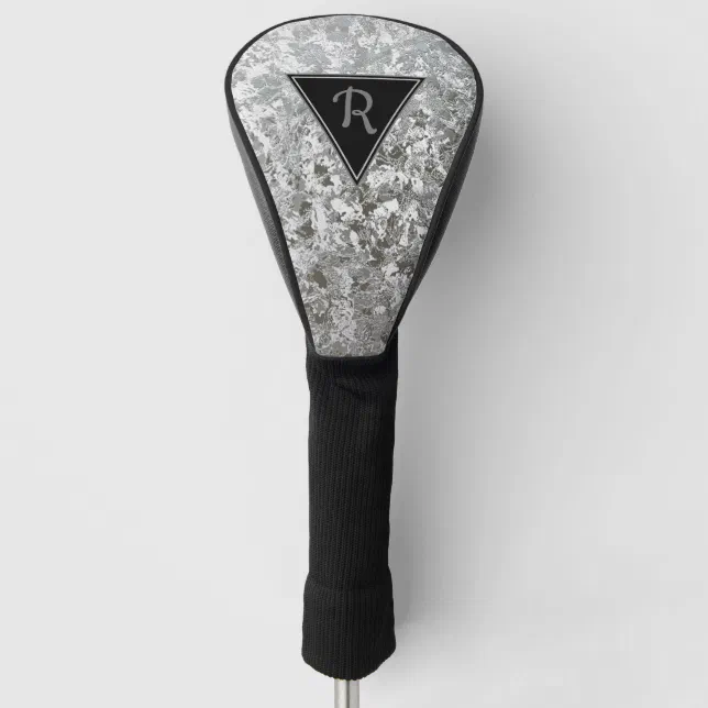Brushed Silver Monogrammed Golf Head Cover | Zazzle