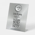 Brushed Steel Contactless QR Code Pay Here Pedestal Sign | Zazzle