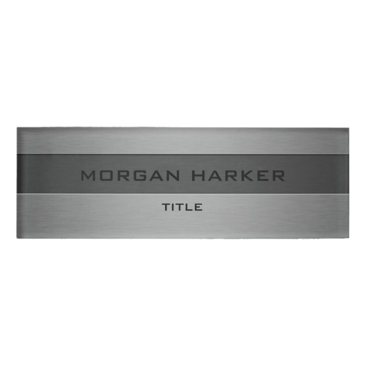 Brushed Steel Two Shades Name Tag | Zazzle