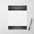 Brushed Steel Two Shades with Your Name Letterhead | Zazzle