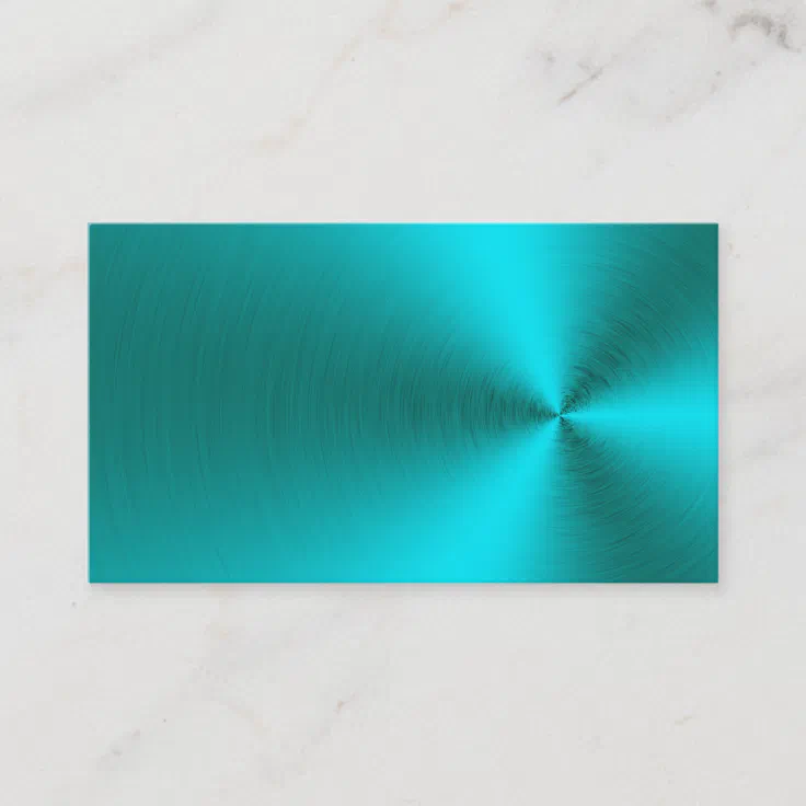 Brushed Teal Metal Business Cards | Zazzle