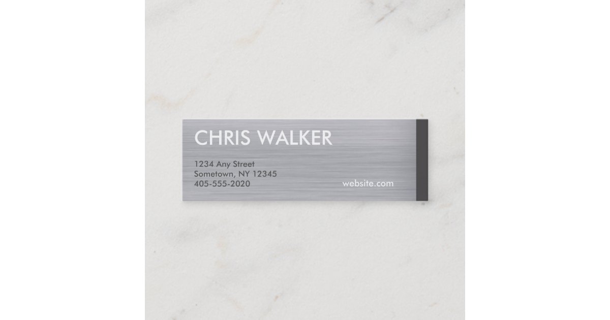 Brushed titanium metal texture mini cards | Zazzle
