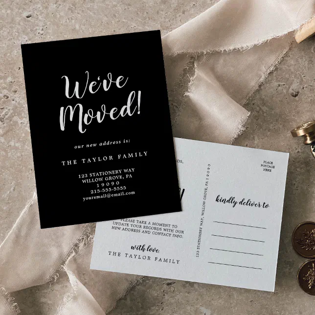 Brushed We've Moved Moving Announcement Postcard | Zazzle