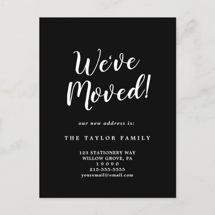 Brushed We've Moved Moving Announcement Postcard | Zazzle.com