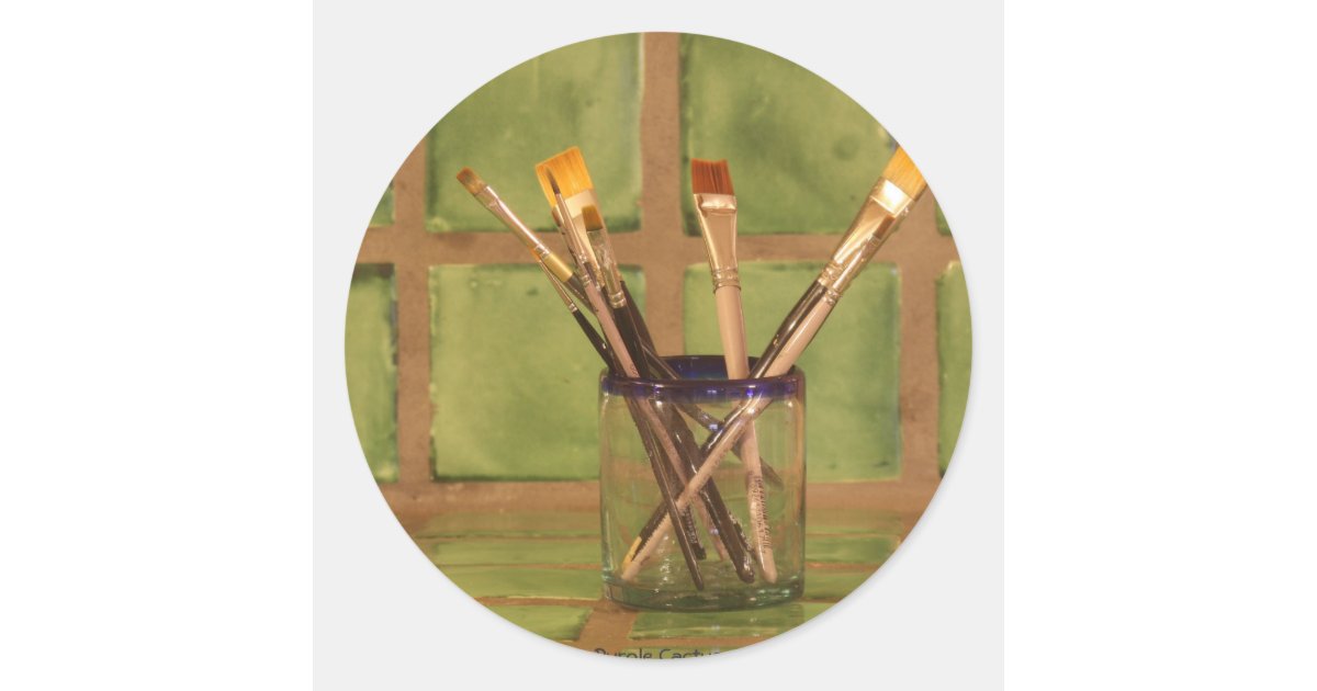 Brushes Classic Round Sticker | Zazzle