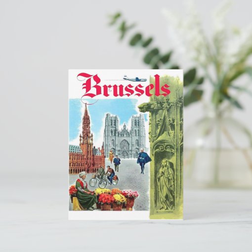 Brussels, city centre, Belgium. Vintage travel Postcard | Zazzle