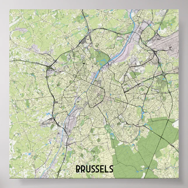 Brussels map poster | Zazzle