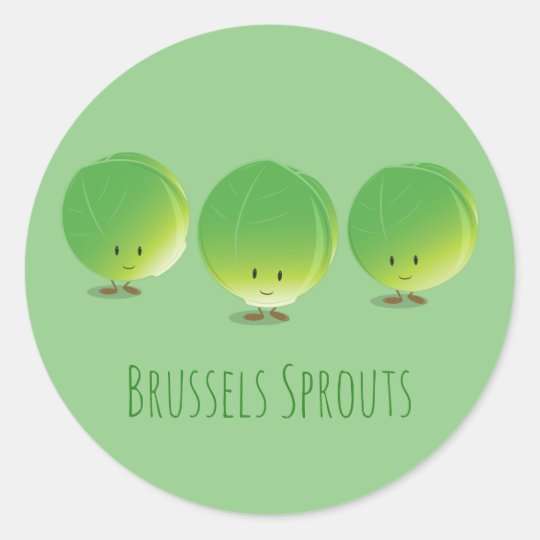 Brussels Sprouts Vegetable Food Classic Round Sticker | Zazzle.com