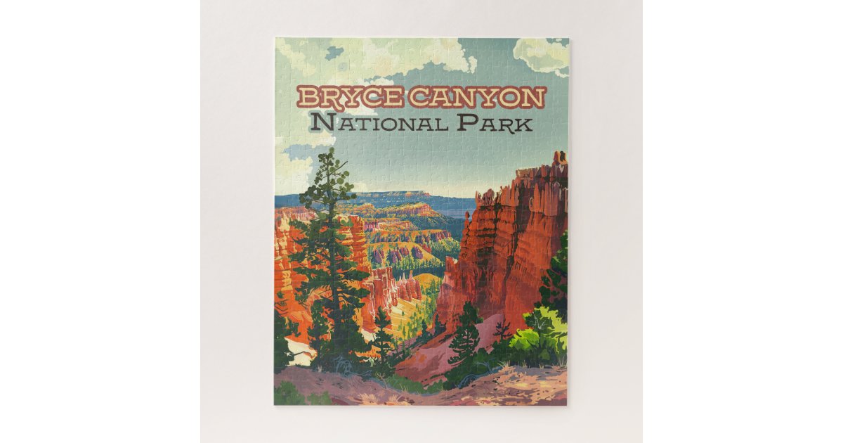 Bryce Canyon National Park Utah Hoodoo Retro Jigsaw Puzzle | Zazzle