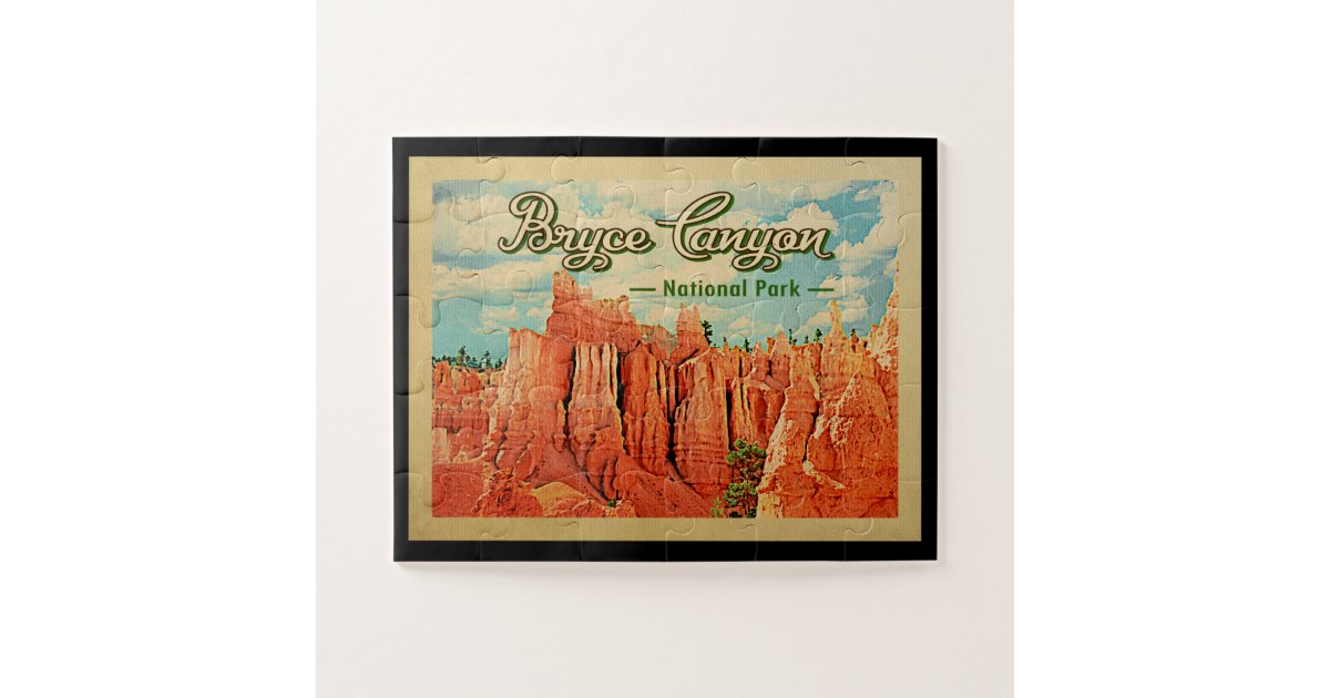 Bryce Canyon National Park Vintage Travel Jigsaw Puzzle | Zazzle