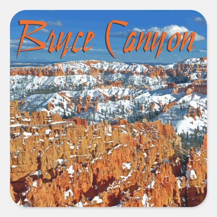 Bryce canyon square sticker | Zazzle.com