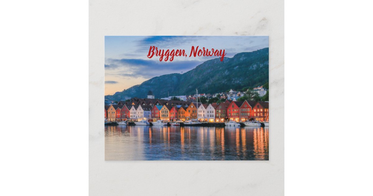 Bryggen Bergen Norway stylized Postcard | Zazzle