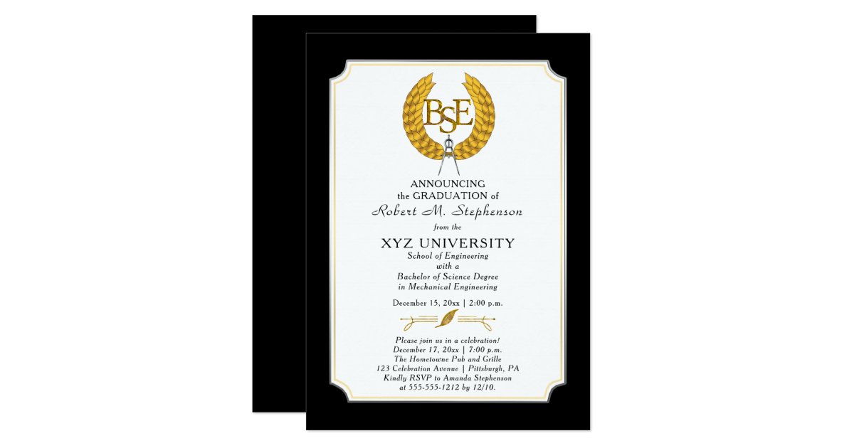 BS - Bachelor of Science Engineering Graduation Invitation | Zazzle.com BS - Bachelor of Science Engineering Graduation Invitation | Zazzle.com