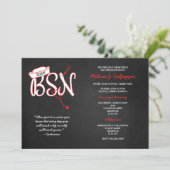 BSN graduation invitations with nurse quote RED | Zazzle